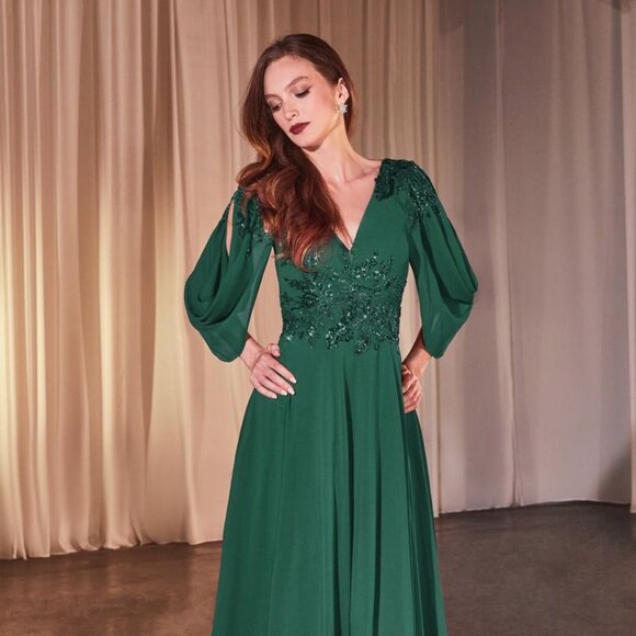 CD | Dresses | New Formal Aline Long Sequins Embellished Mob Dress W ...